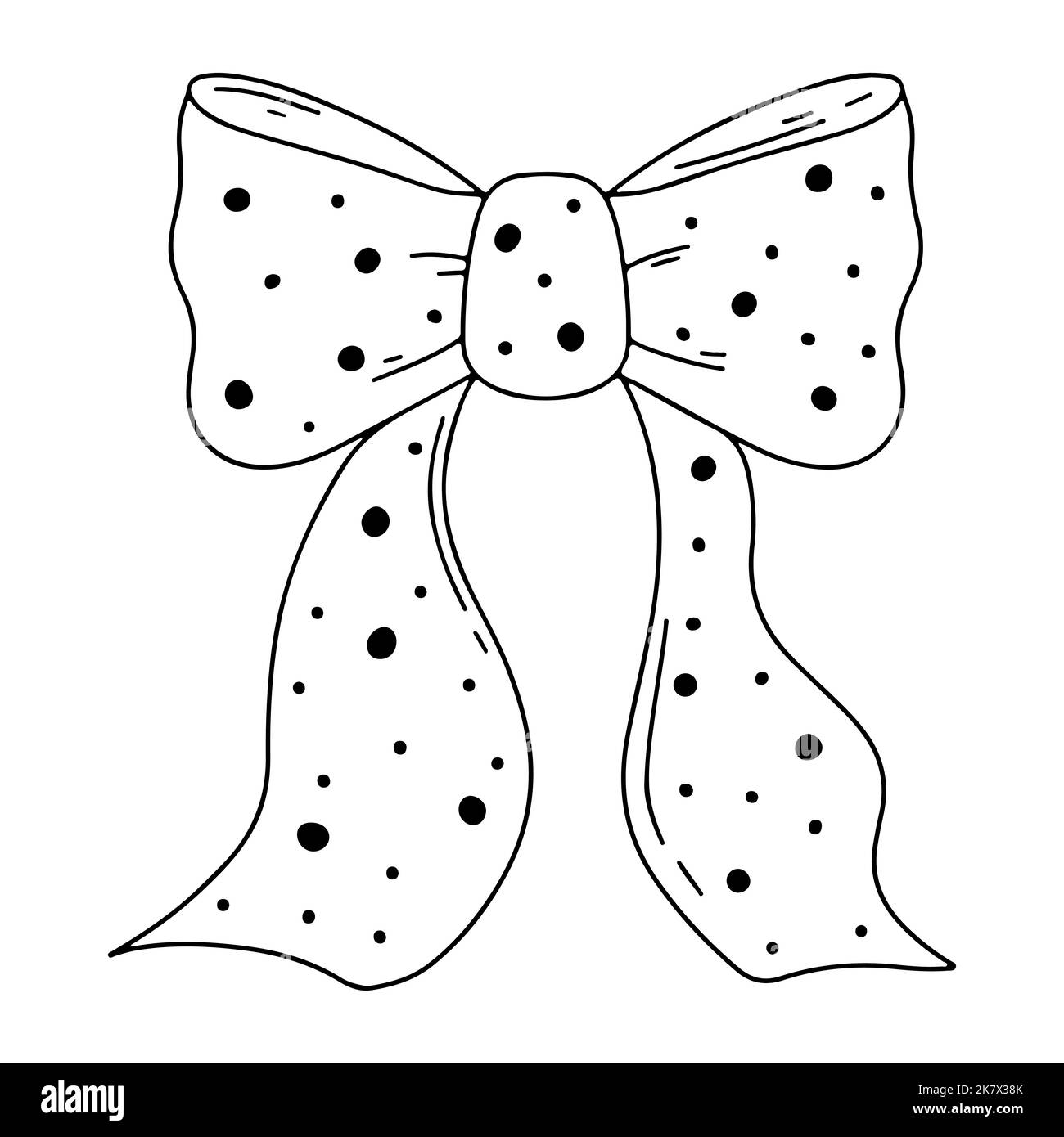 Illustration with festive bow on a white isolated background. Vector ...