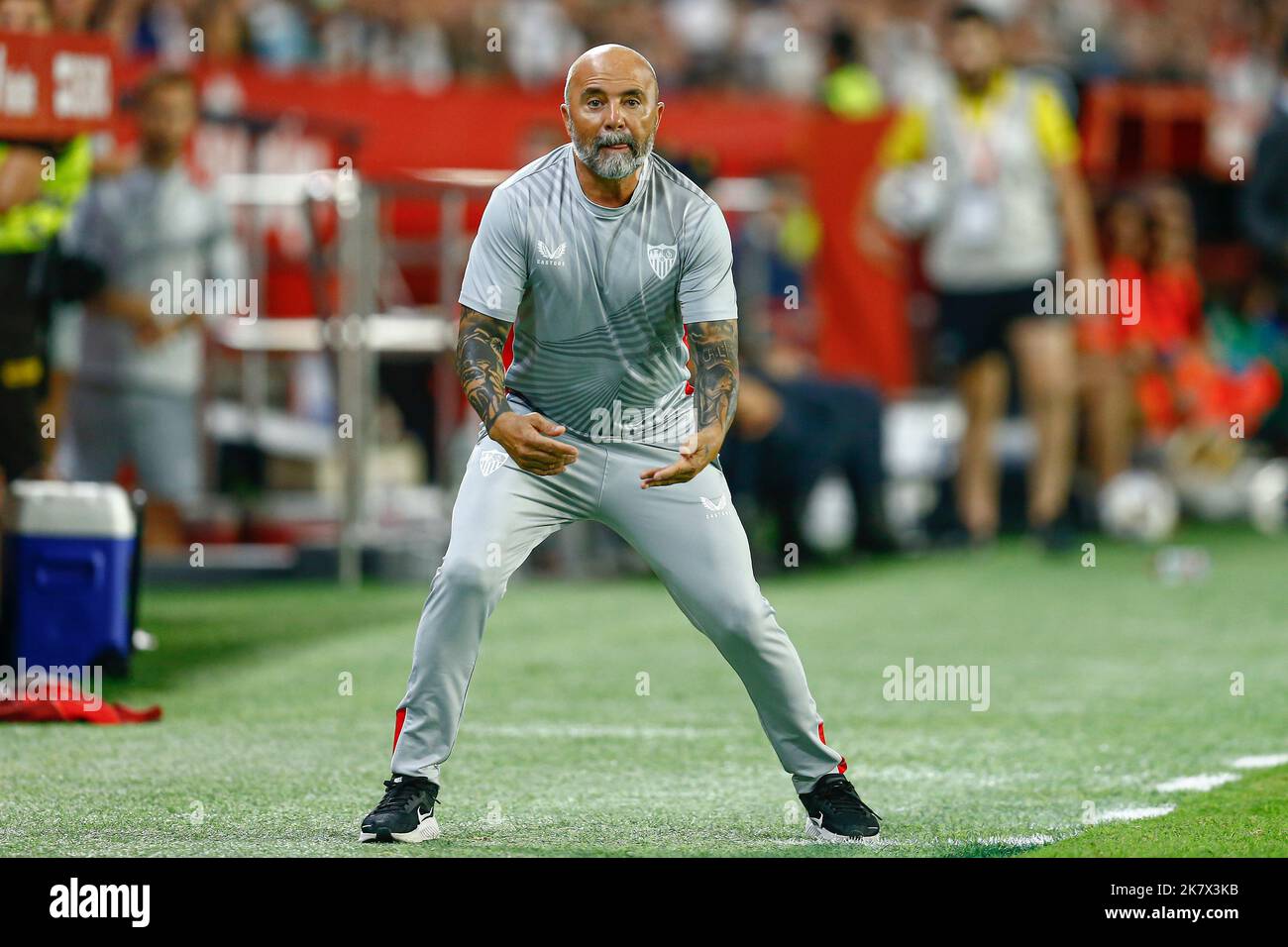 Sevilla FC head coach Jorge Sampaoli during the La Liga match between ...