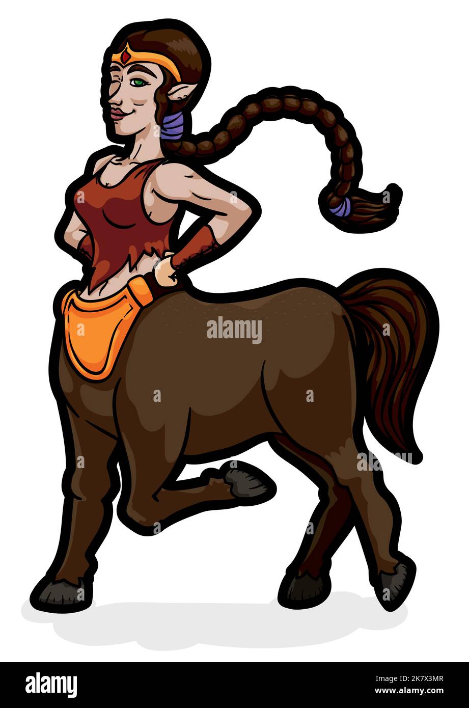 Wild, beauty and proud centauress -or female centaur- with long hair ...
