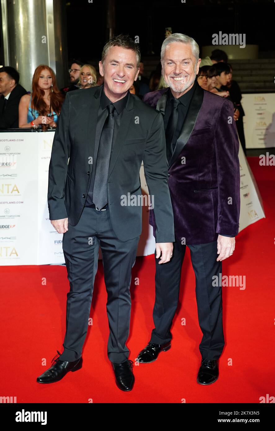 Shane Richie (left) and Brian Conley attending the National Television ...