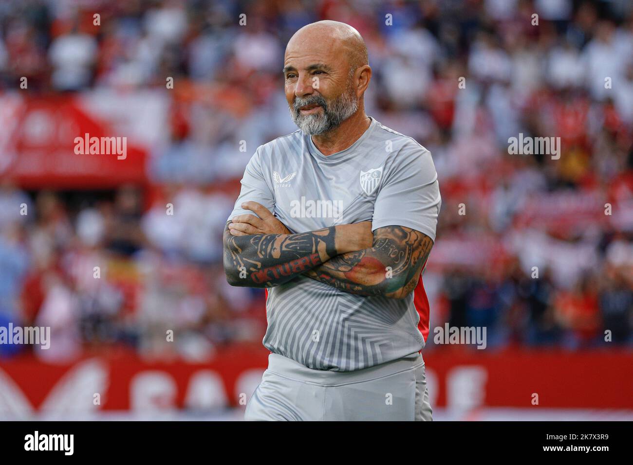 Sevilla FC head coach Jorge Sampaoli during the La Liga match between ...