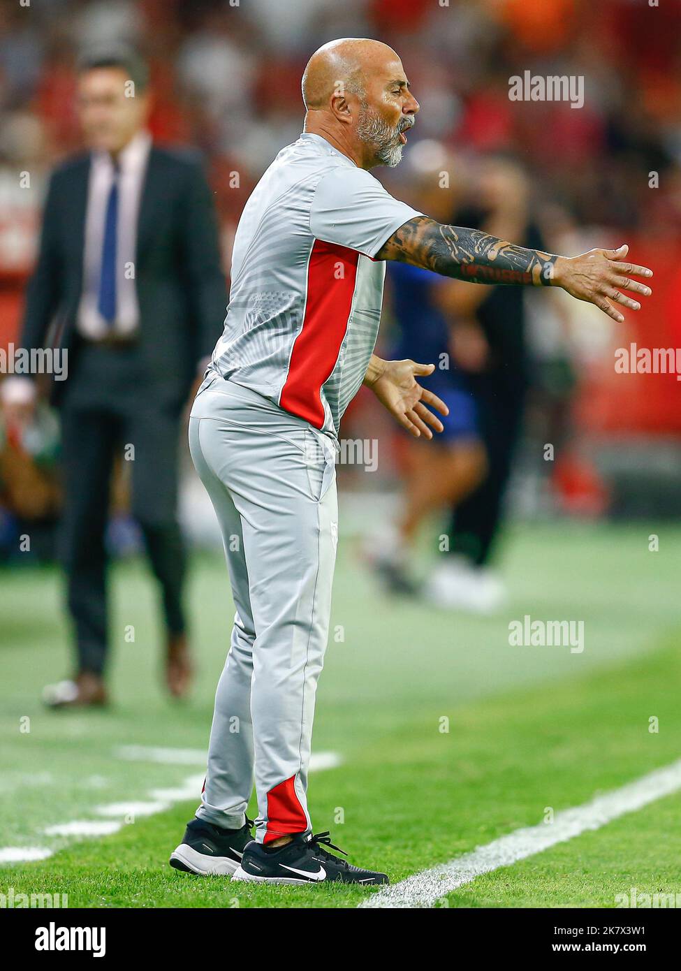 Sevilla FC head coach Jorge Sampaoli during the La Liga match between ...