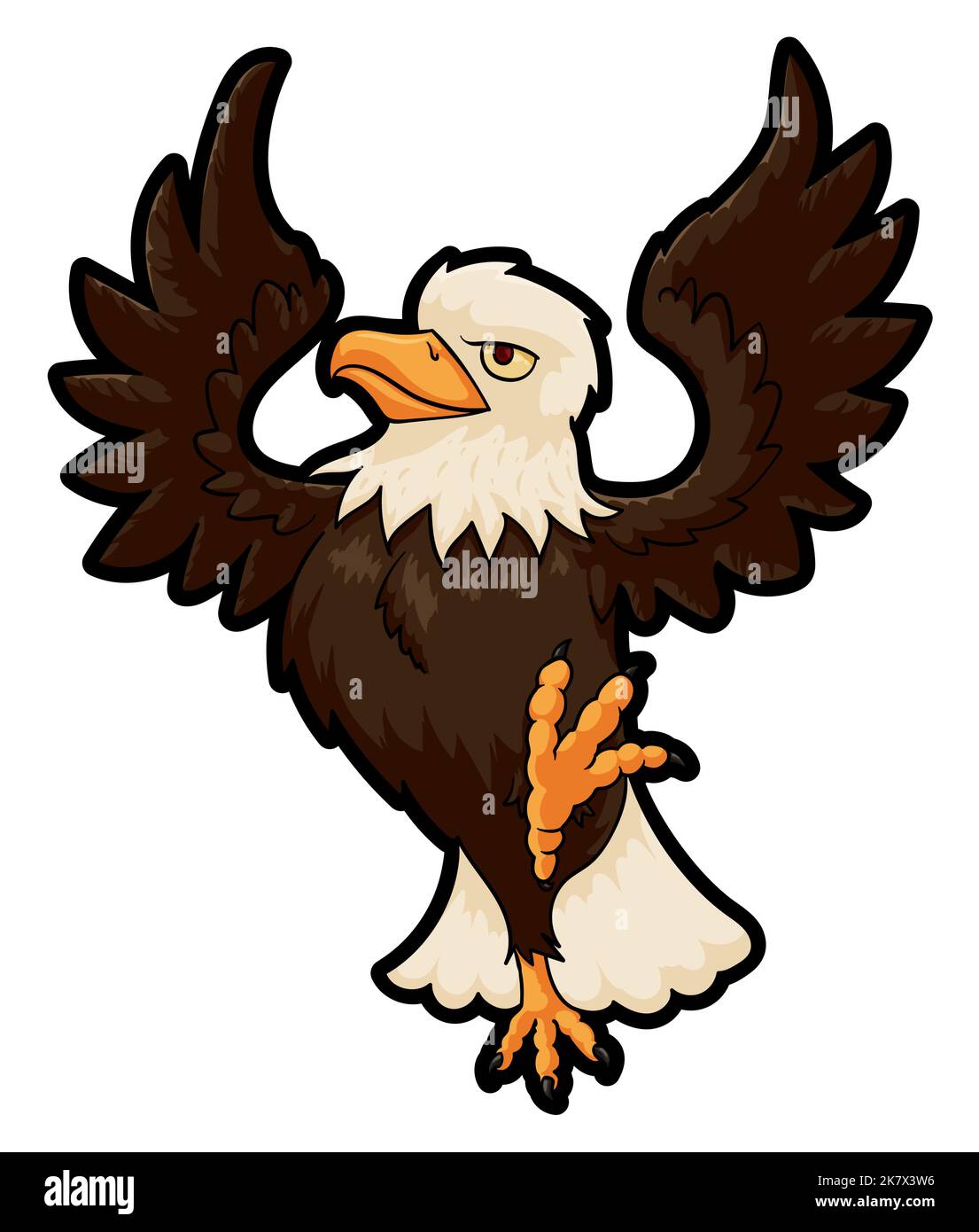 Bald Eagle With Lifted Leg And Spread Out Wings In Magnificent Pose Stock Vector Image And Art Alamy