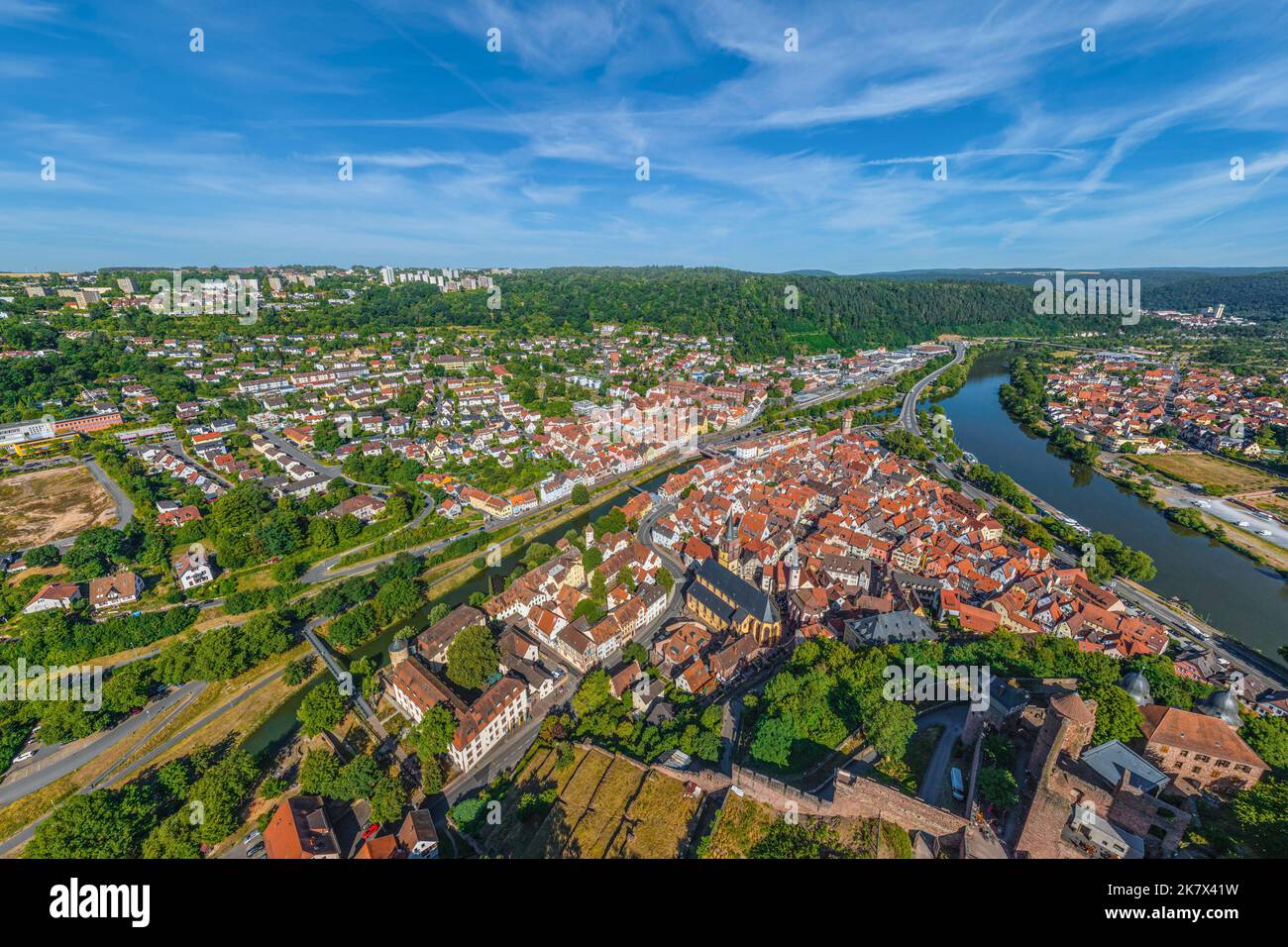 The romantic town of Wertheim on Main from above Stock Photo - Alamy
