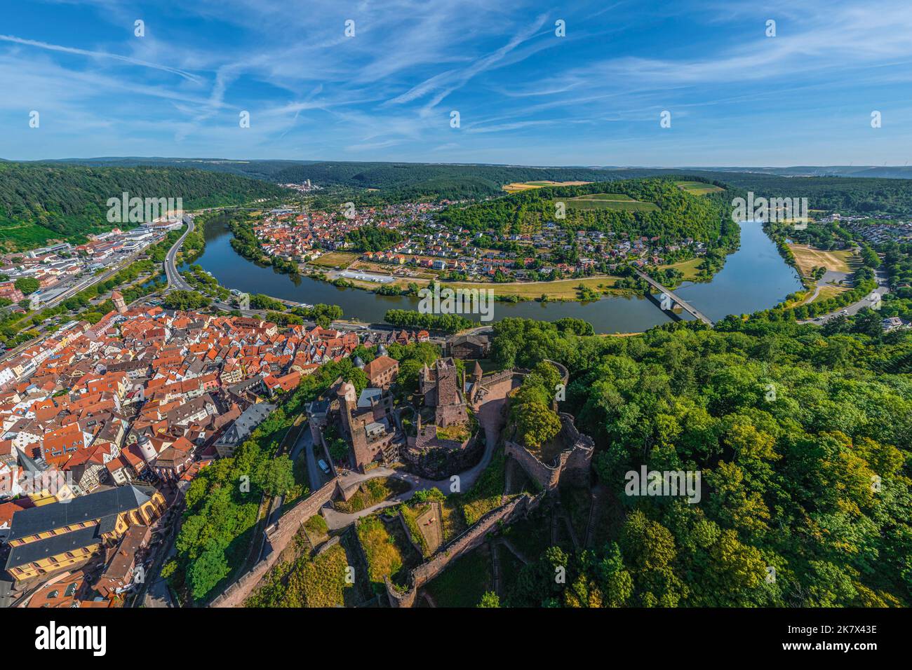 The romantic town of Wertheim on Main from above Stock Photo - Alamy