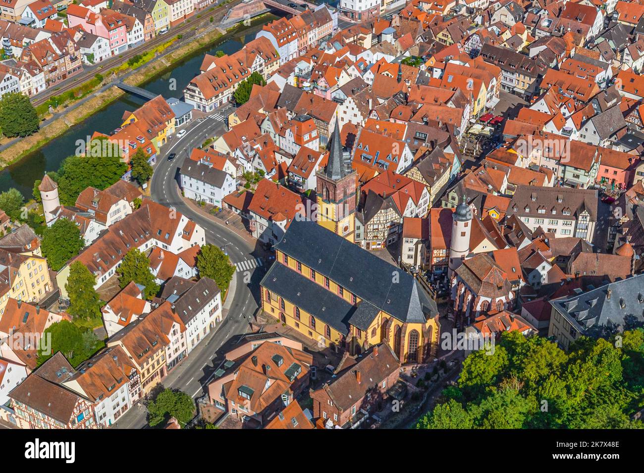 The romantic town of Wertheim on Main from above Stock Photo - Alamy