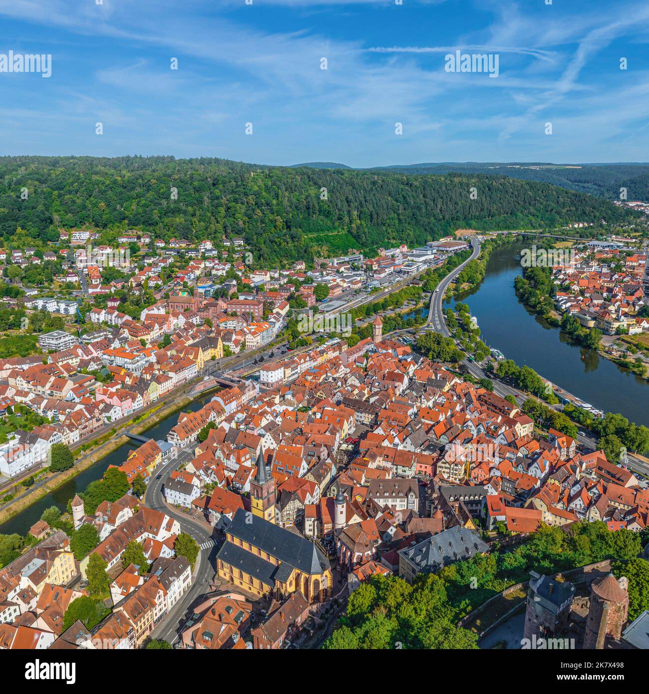 The romantic town of Wertheim on Main from above Stock Photo - Alamy