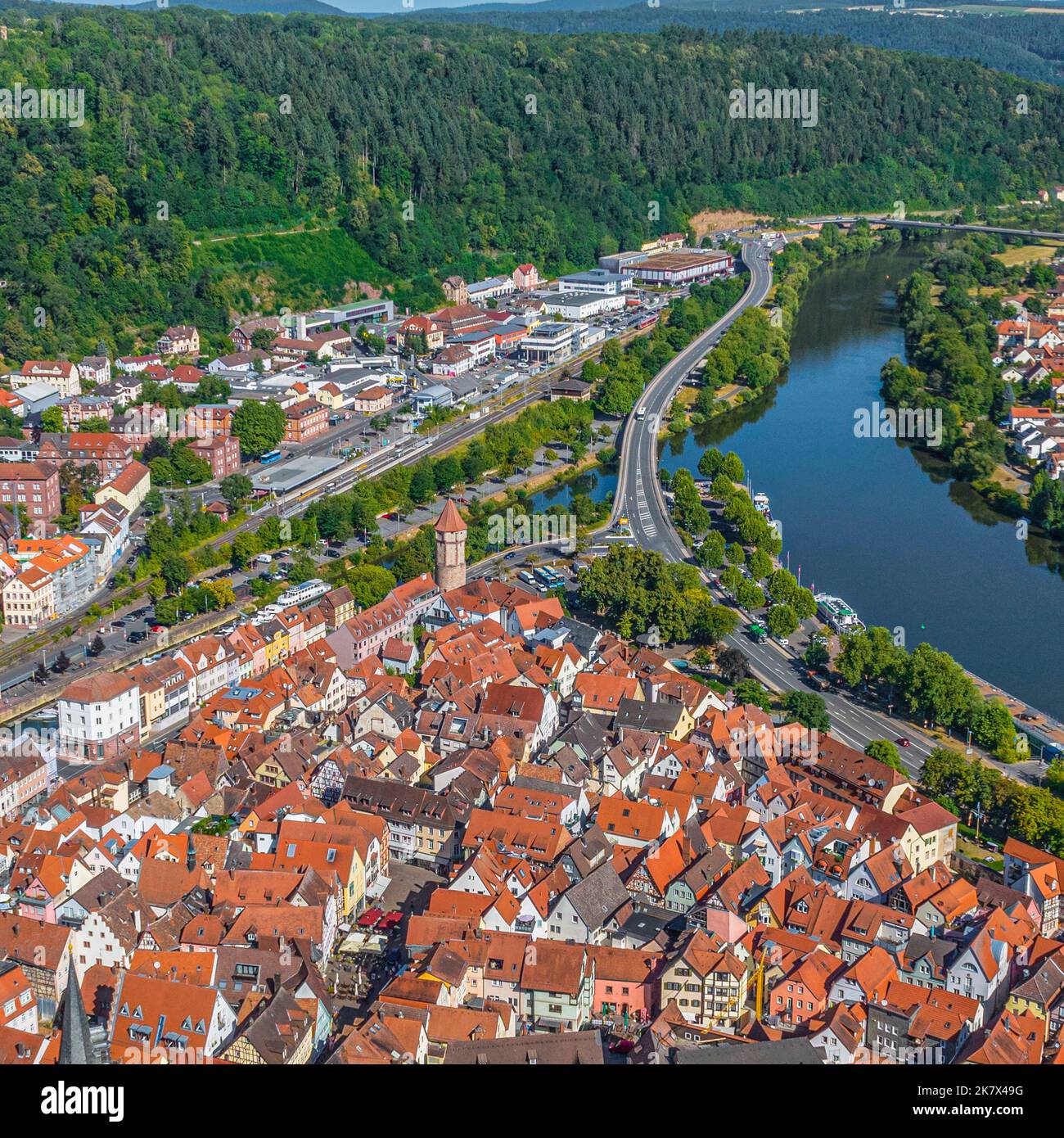 The romantic town of Wertheim on Main from above Stock Photo - Alamy