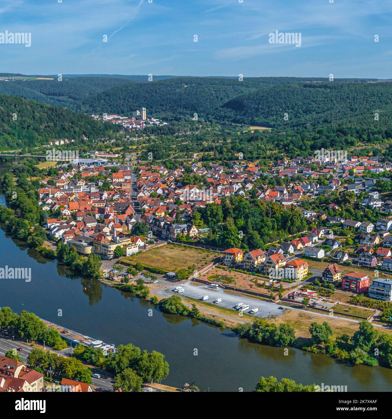 The romantic town of Wertheim on Main from above Stock Photo - Alamy