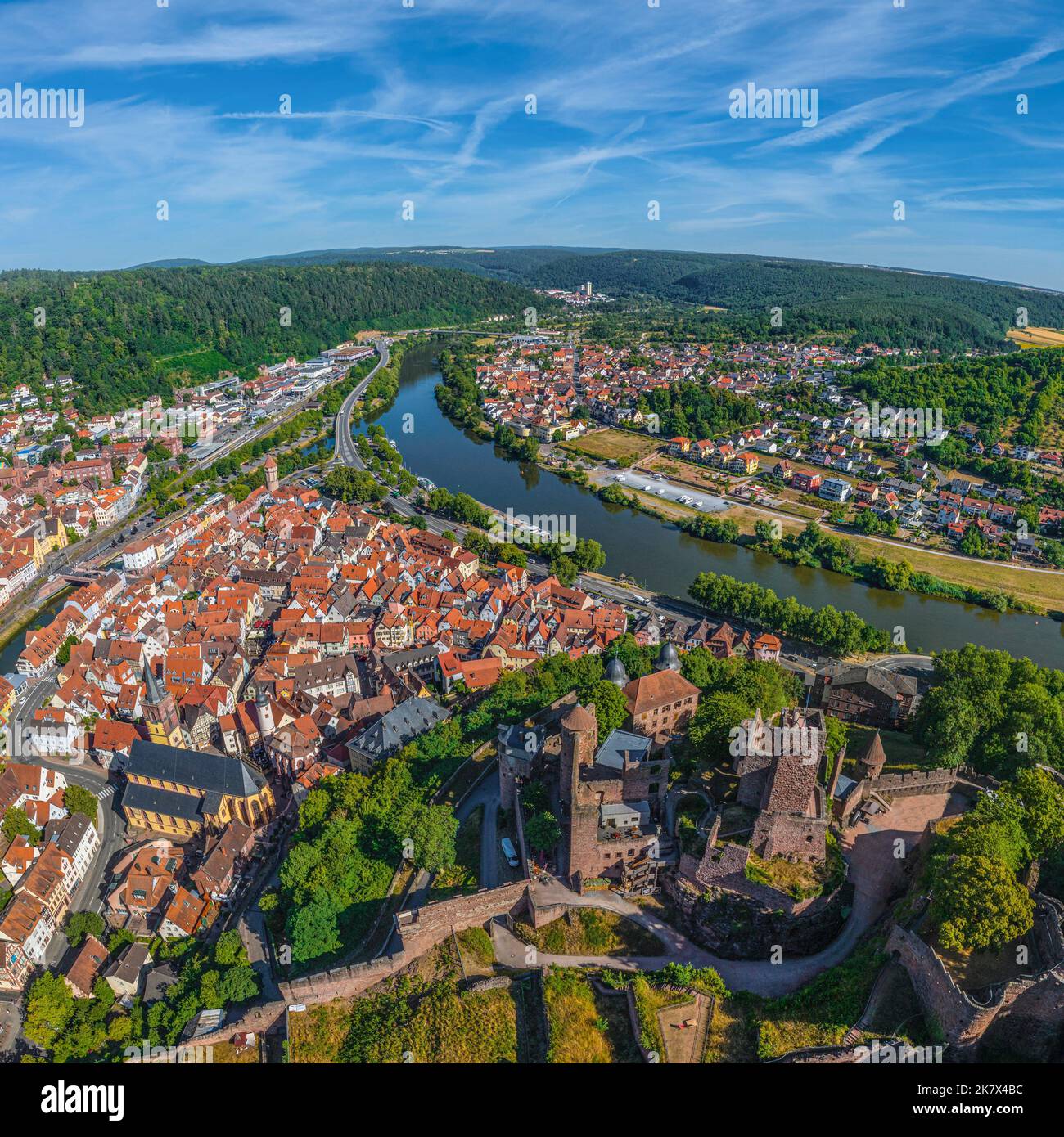 The romantic town of Wertheim on Main from above Stock Photo - Alamy