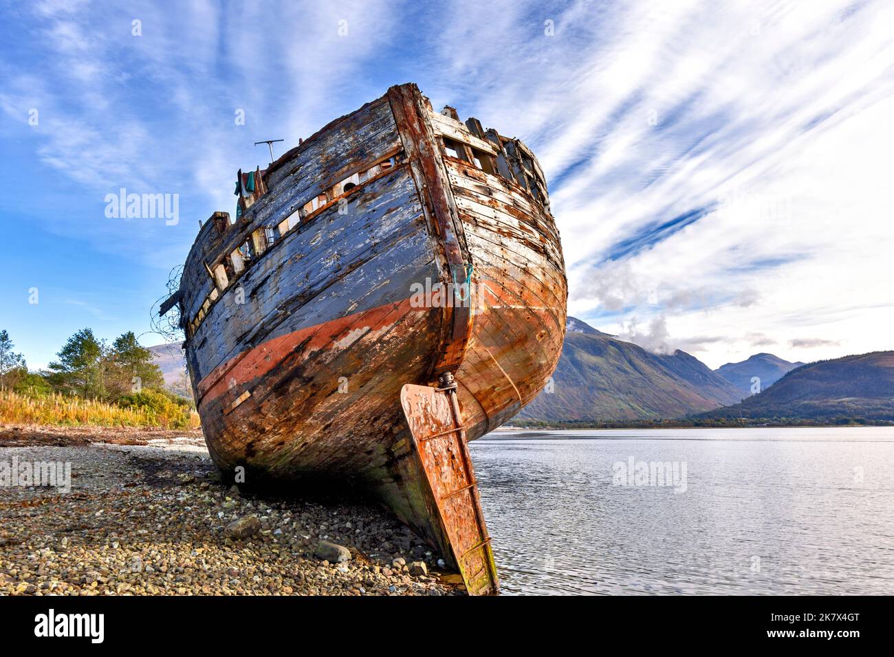 Corpach Fort William Scotland the hulk of old Boat of Caol abandoned on ...