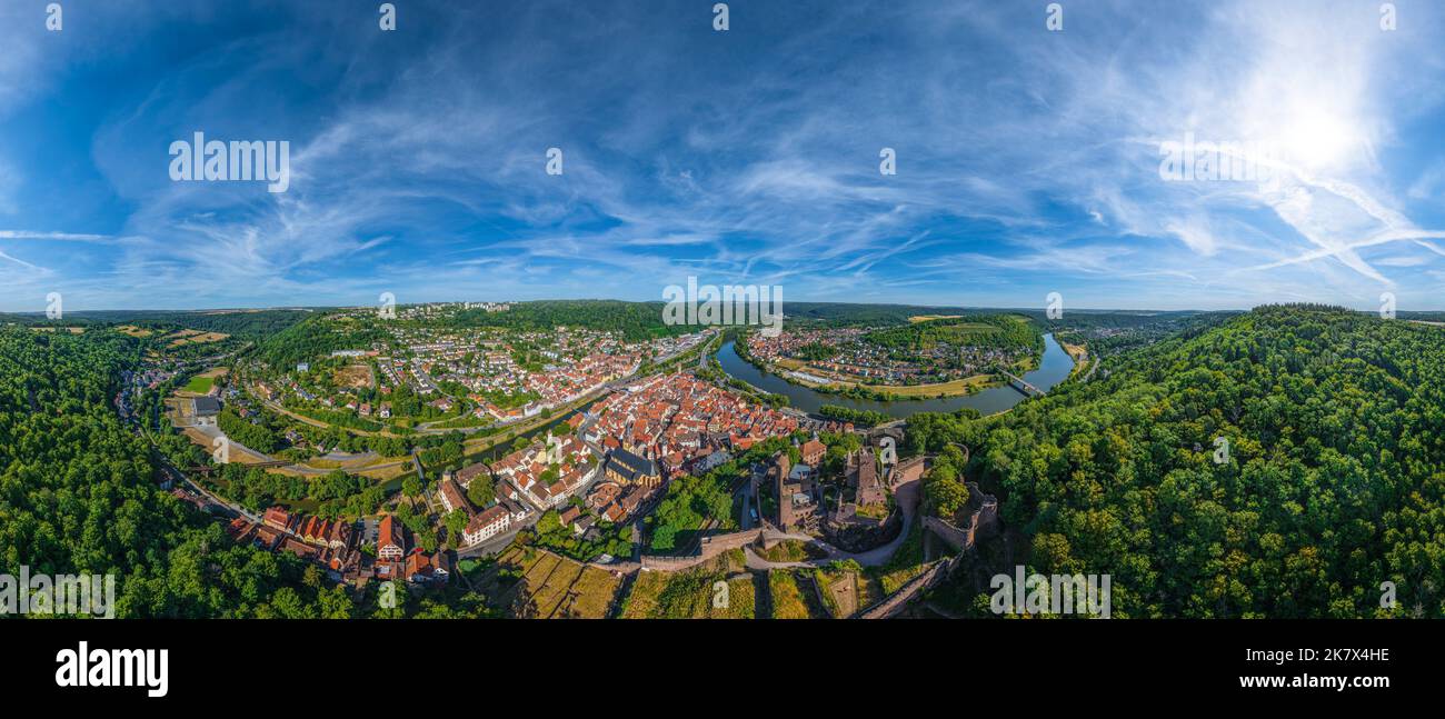 The romantic town of Wertheim on Main from above Stock Photo - Alamy