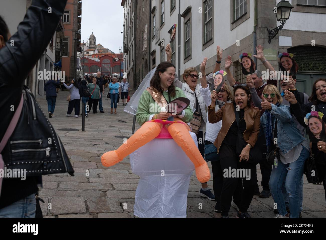 Hen party, pre-marriage celebrations, in Porto, Portugal, 15 October ...