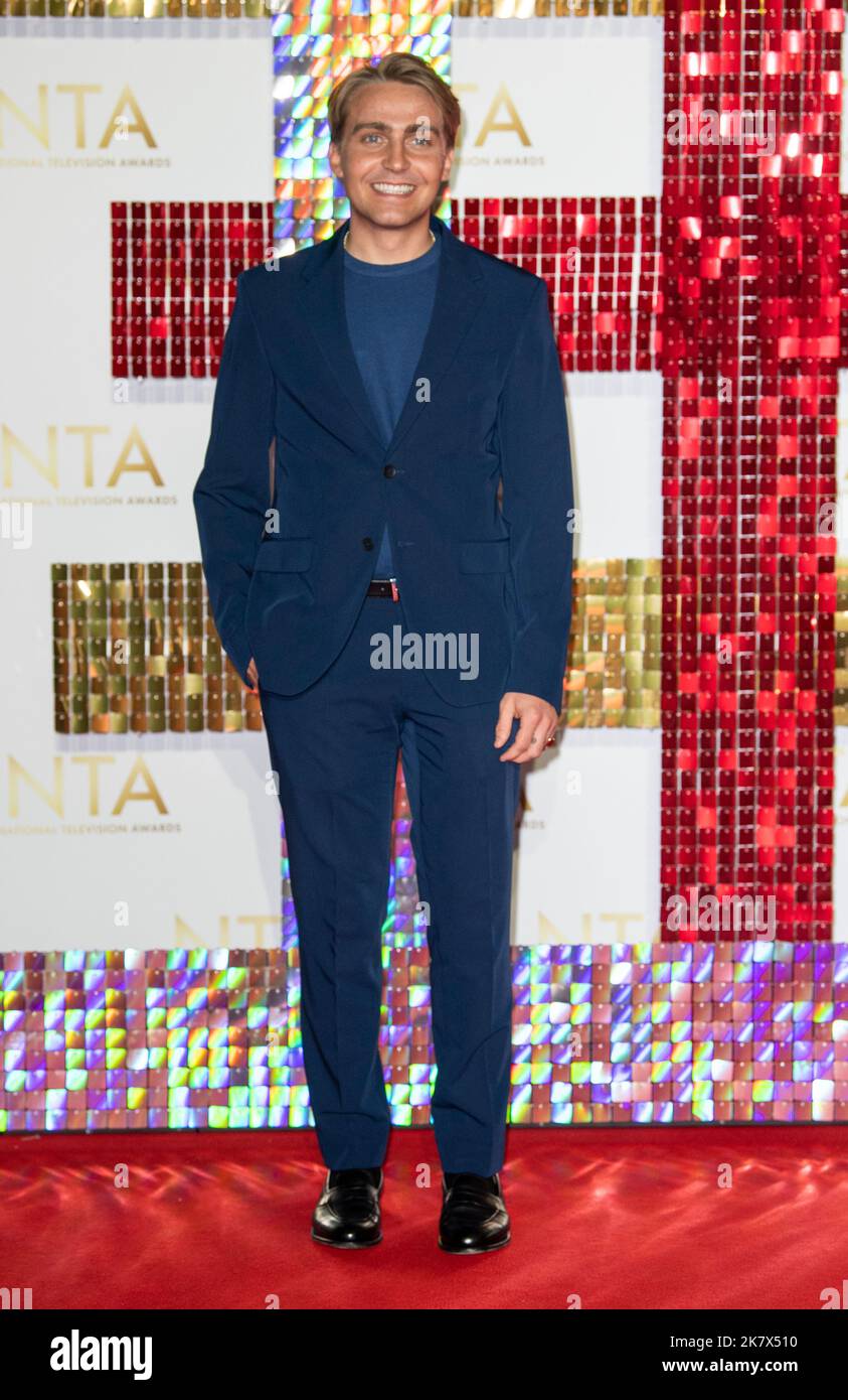 London, UK. Barney Walsh at the National Television Awards 2022 at OVO Arena Wembley on October ...