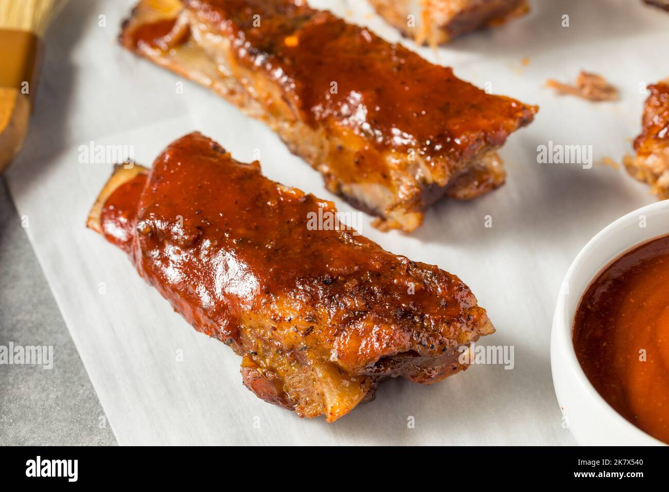Homemade BBQ Cajun Style Ribs with Sauce Stock Photo - Alamy