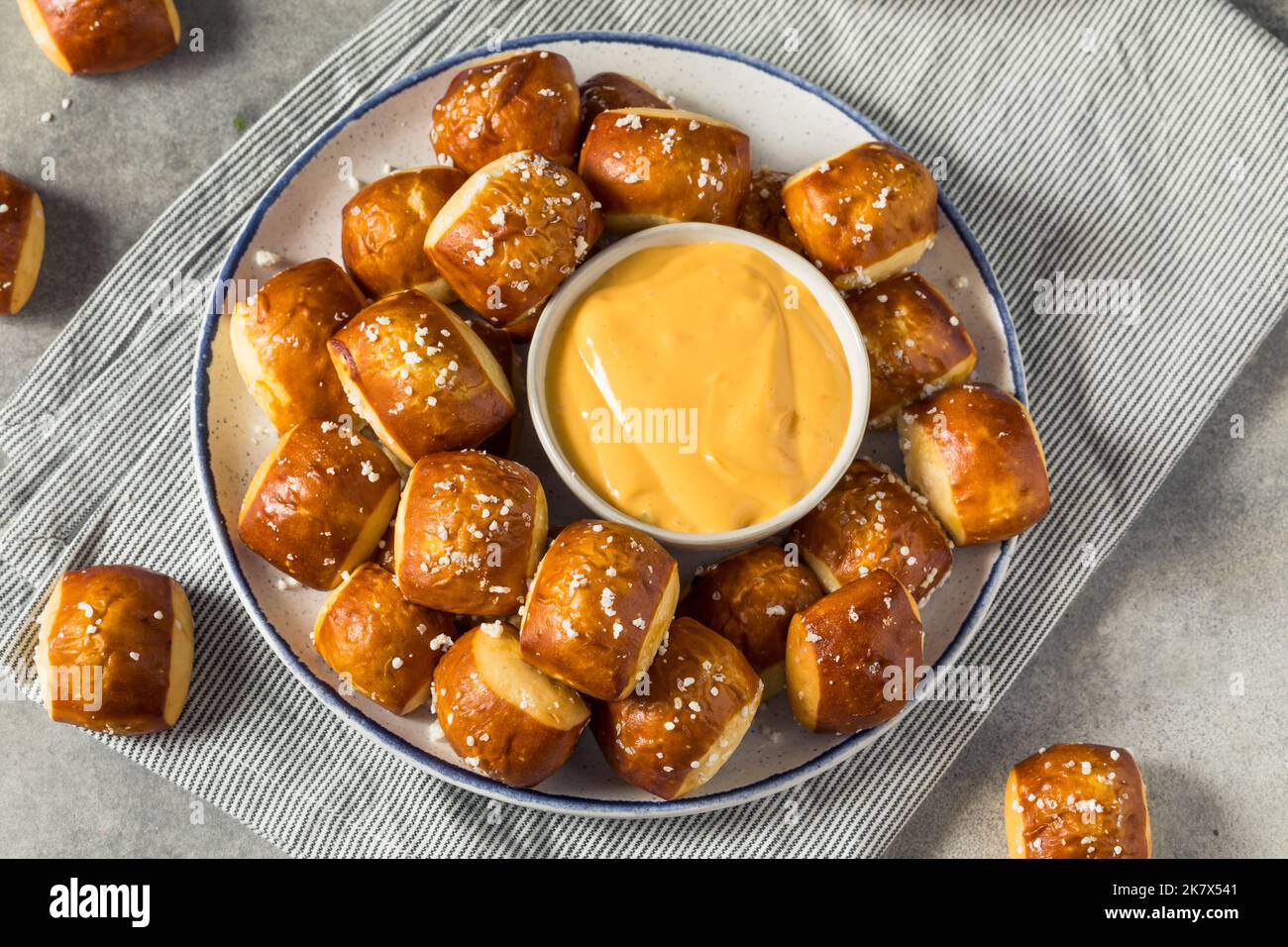 Homemade Small Pretzel Bites with Beer Cheese Stock Photo - Alamy