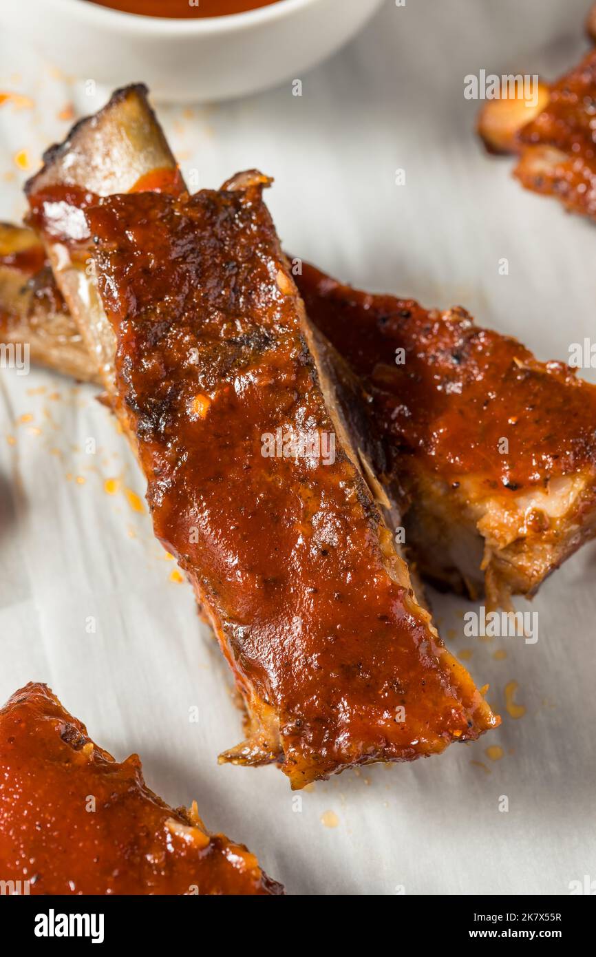 Homemade BBQ Cajun Style Ribs with Sauce Stock Photo - Alamy