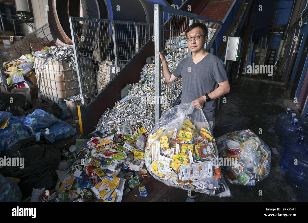 Mil Mill founder Harold Yip Man-ki, at the beverage carton recycling ...