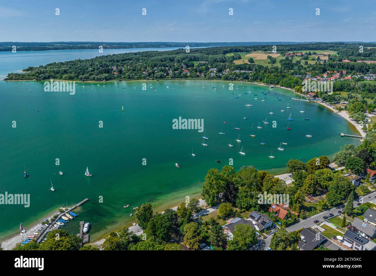 Herrsching on Ammersee from above Stock Photo - Alamy