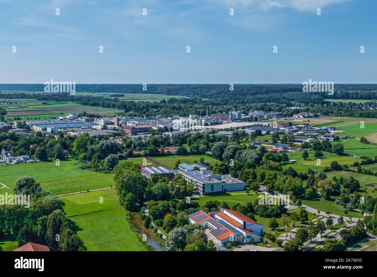 Aerial view to Bobingen in district Augsburg Stock Photo - Alamy