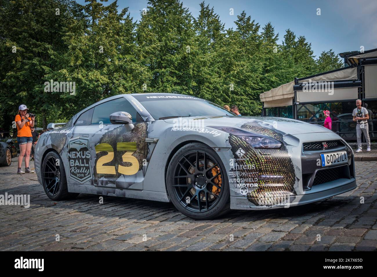 nissan gtr car participating in nexusball rally in Stockholm Sweden ...
