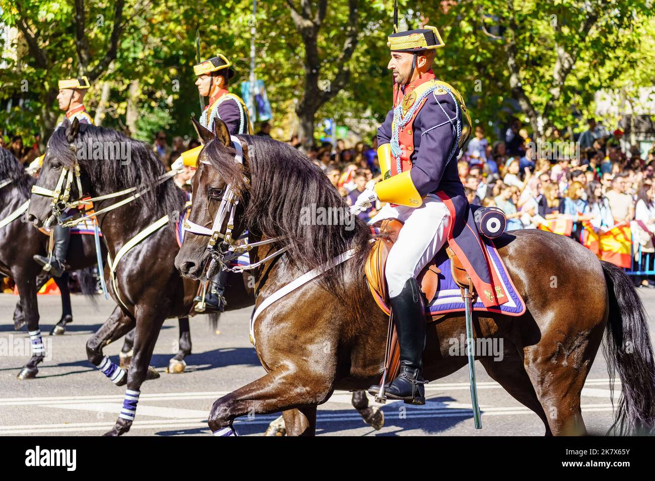 Madrid, Spain, October 12, 2022: Civil Guard parade through the streets ...