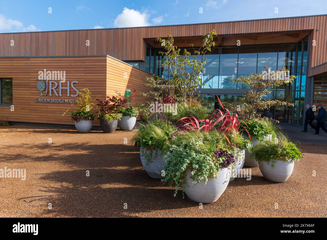 The main entrance to the RHS Garden Bridgewaterat Worsley near ...