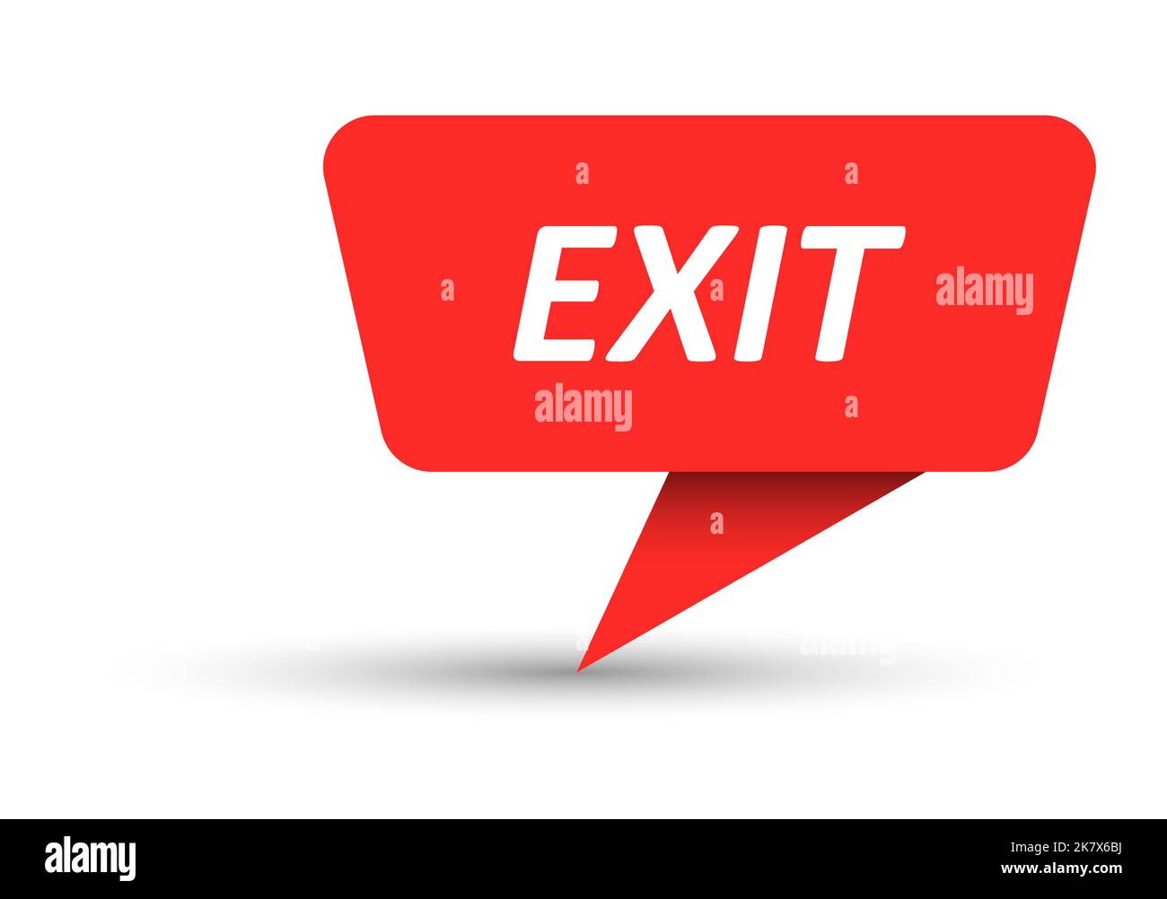 EXIT. Vector banner, pointer, sticker, label or speech bubble. Template ...