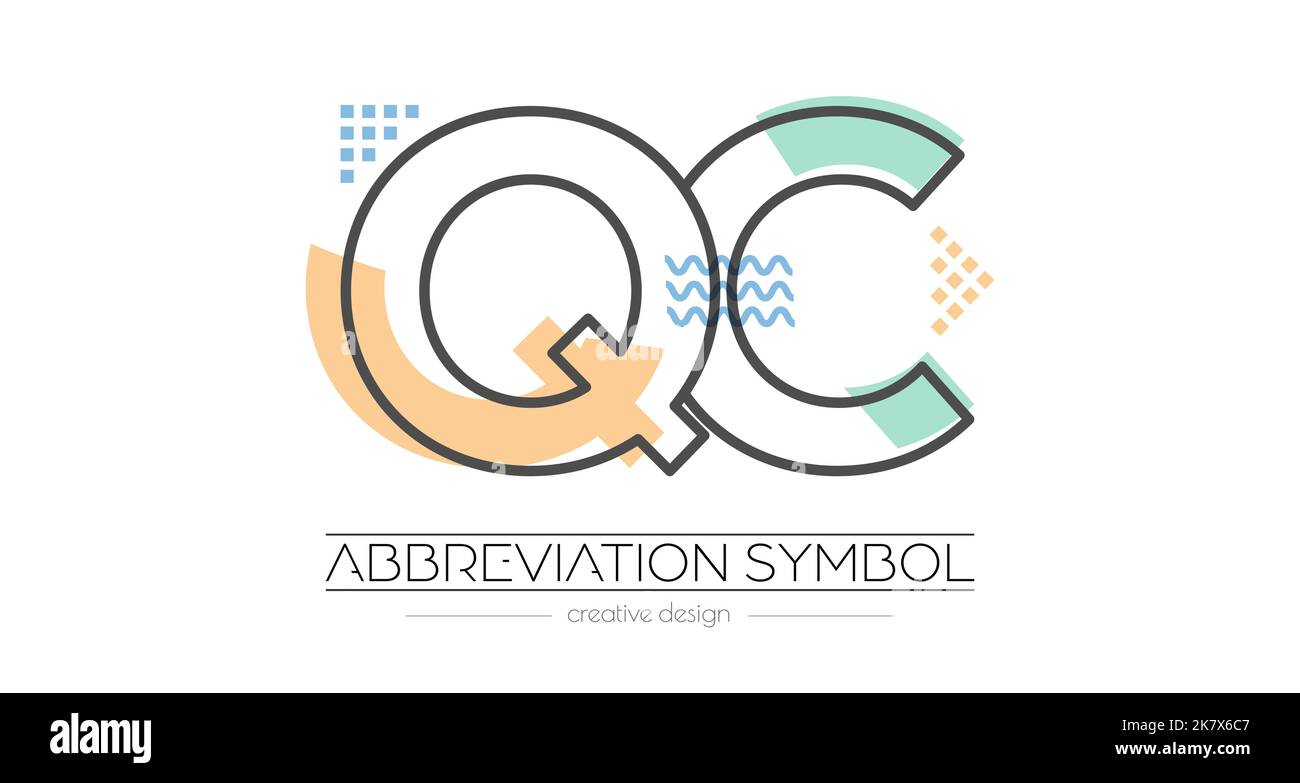 Letters Q and C. Merging of two letters. Initials logo or abbreviation ...