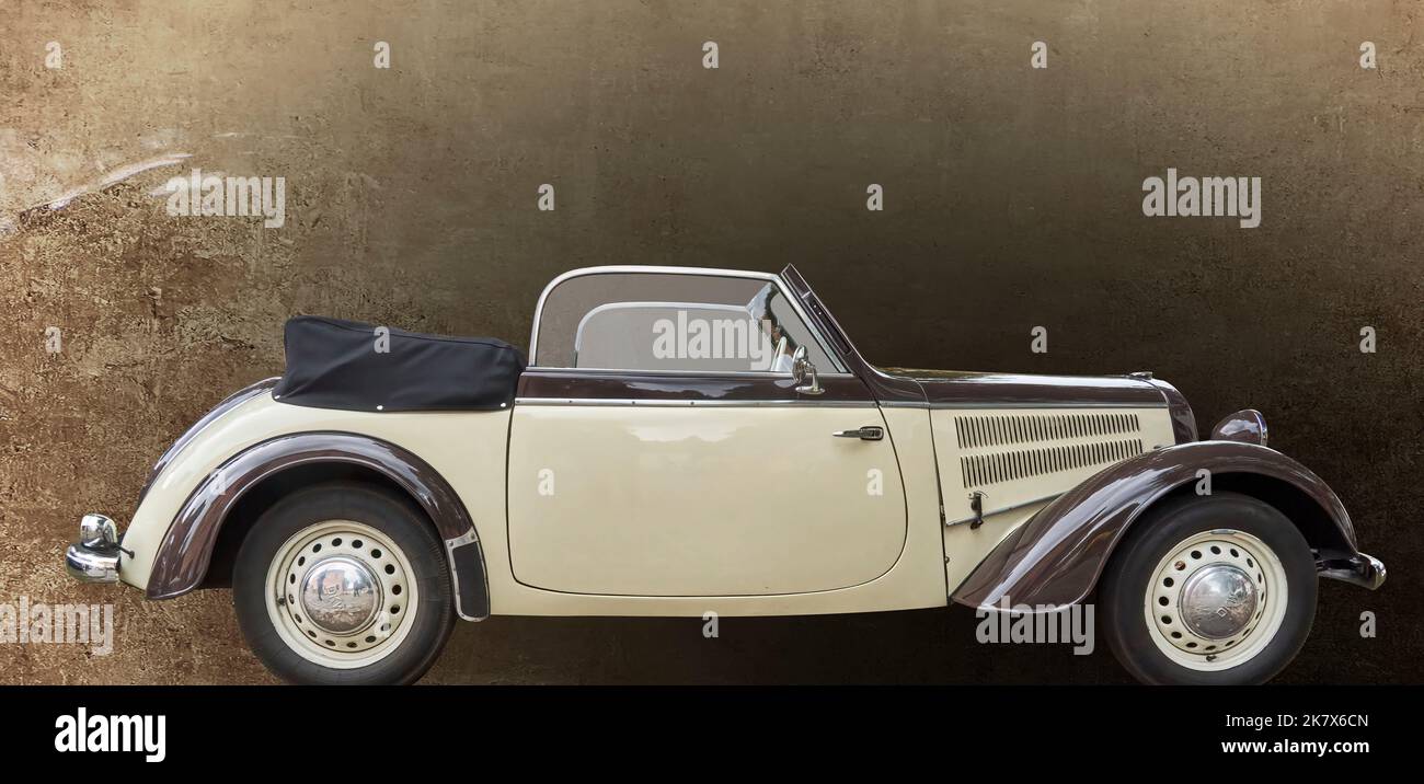 Lehnin, Germany, September 11, 2022: DKW classic car from 1930s as open ...