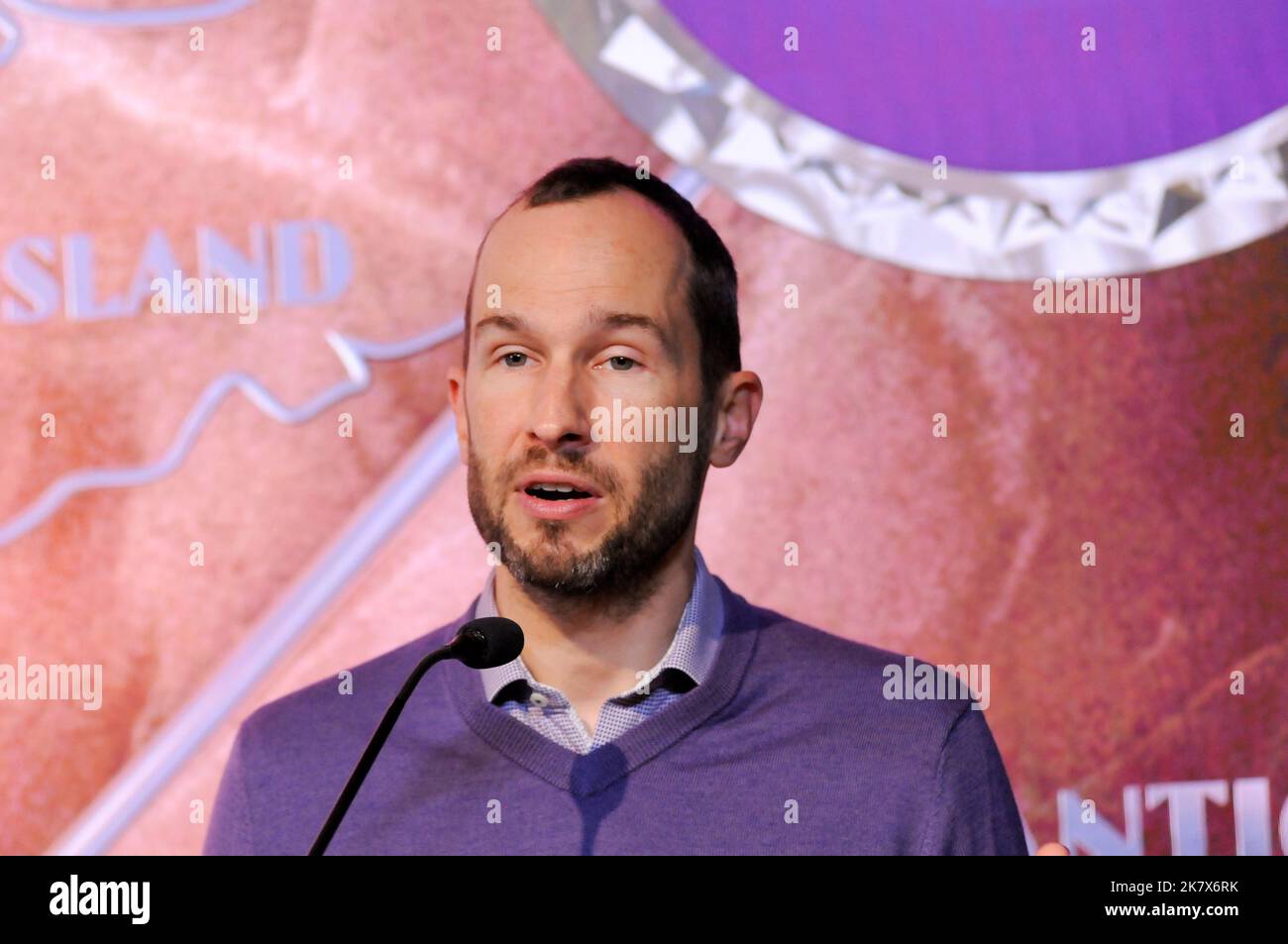 Kevin Shapiro, Coty SVP talks during Drag Star Jujubee's visit to the ...