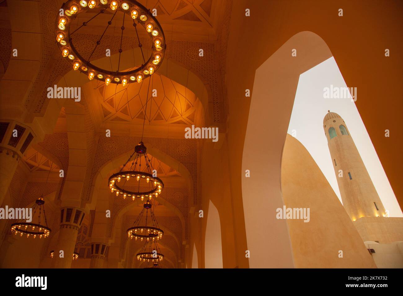 Doha,Qatar- April 24,2022: Imam Muhammad ibn Abd al-Wahhab Mosque is ...