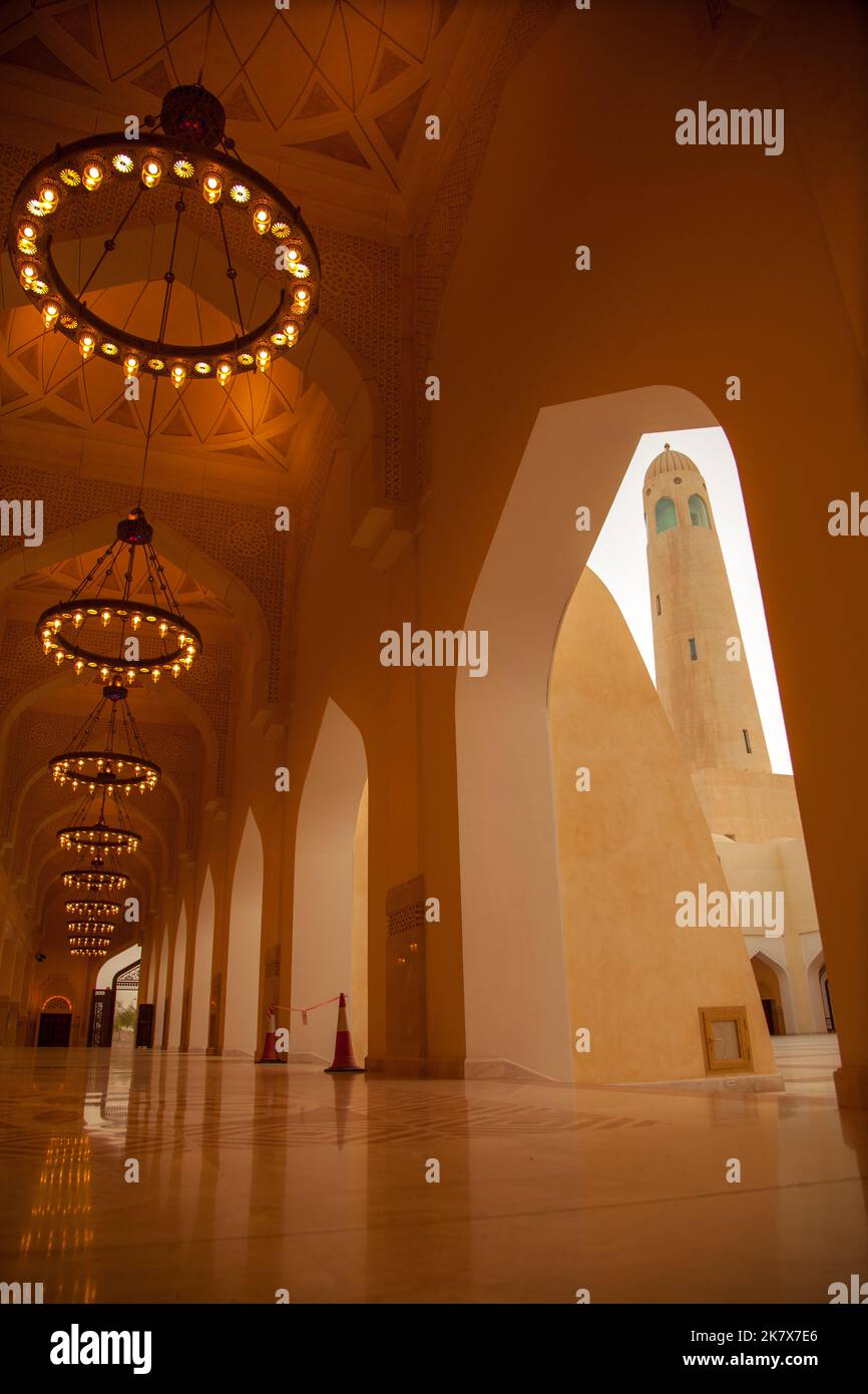 Doha,Qatar- April 24,2022: Imam Muhammad ibn Abd al-Wahhab Mosque is ...