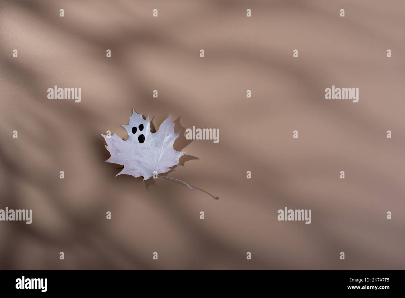 Halloween ghost from autumn leaves Stock Photo - Alamy