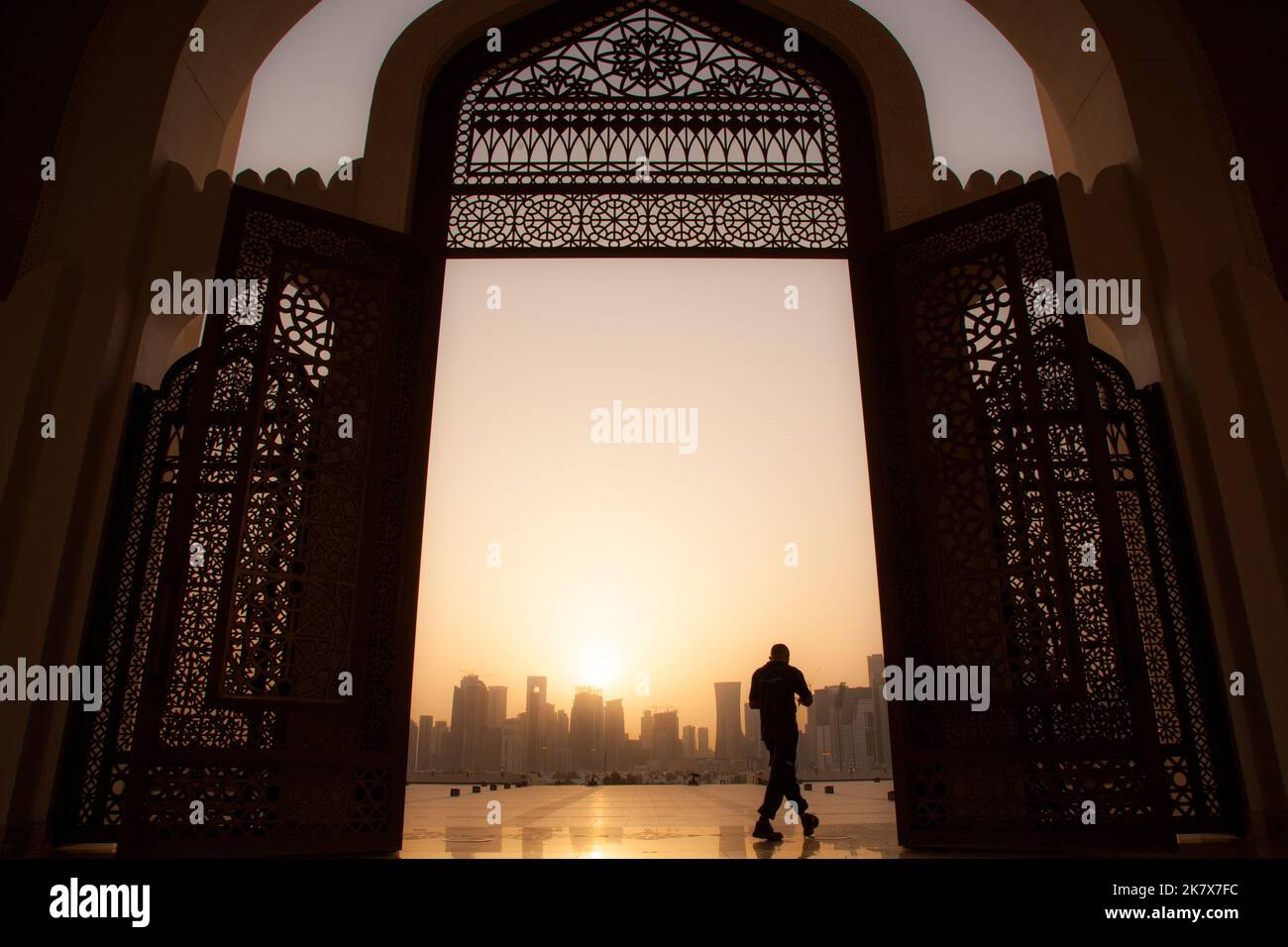 Doha,Qatar- April 24,2022: Imam Muhammad ibn Abd al-Wahhab Mosque is ...