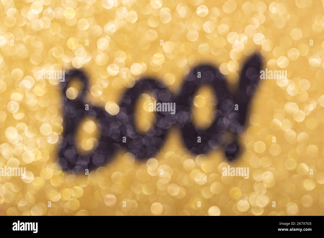 Halloween defocused text Boo with bokeh Stock Photo - Alamy