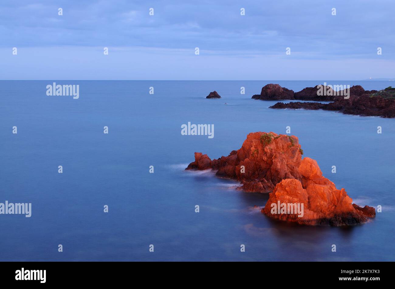 French Riviera at night Stock Photo - Alamy