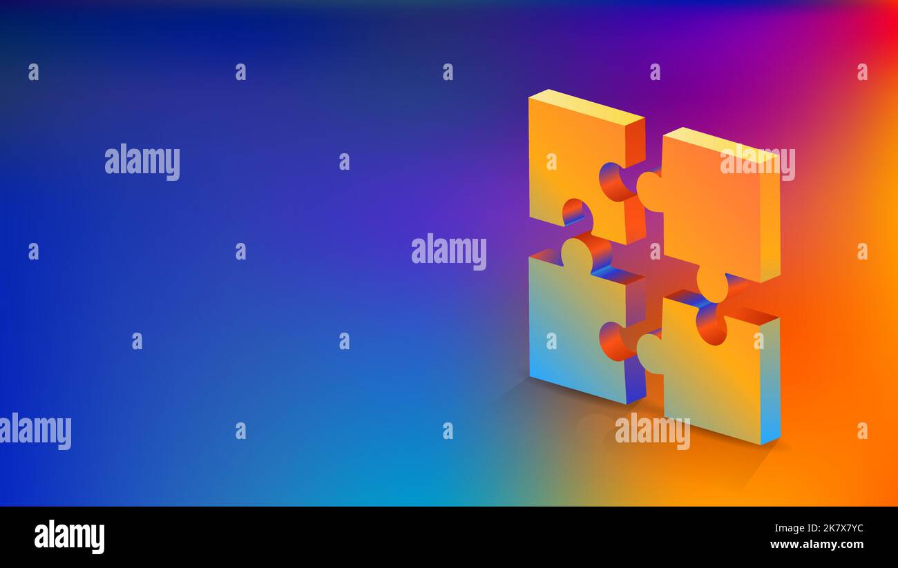 Business background with solution and strategy concept. Blue and orange ...