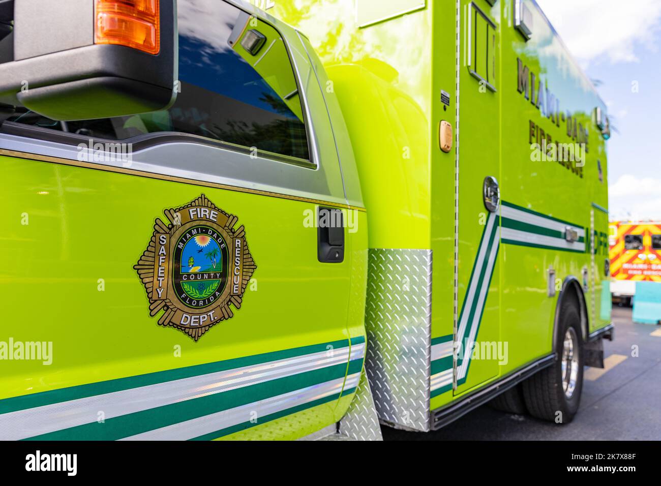 Miami Gardens, FL - October 7, 2022: Miami-Dade Fire Rescue vehicle ...