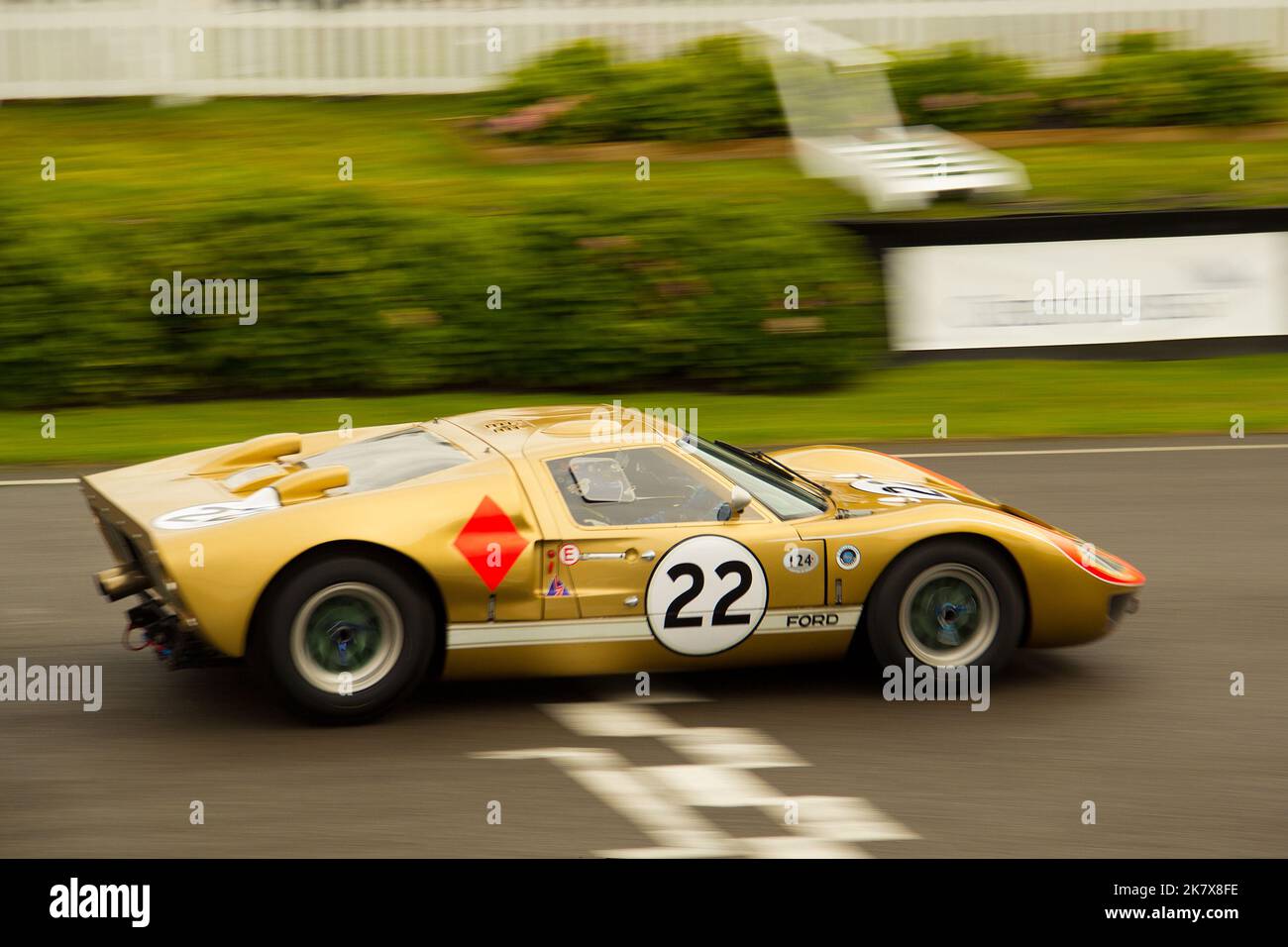 Ford GT40 crossing the winning line at the Goodwood Revival 2013 Stock ...