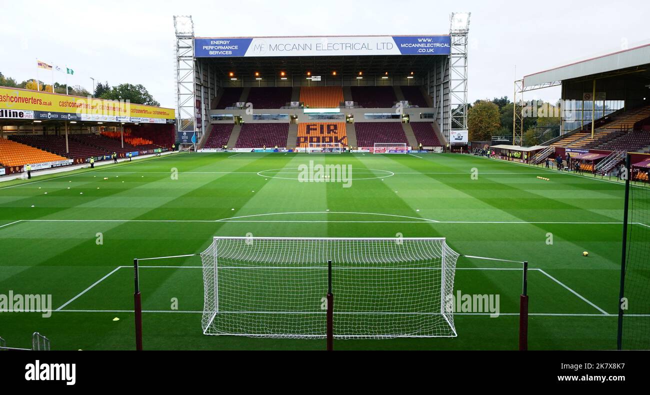 A general view of Fir Park before the Premier Sports Cup quarter final ...
