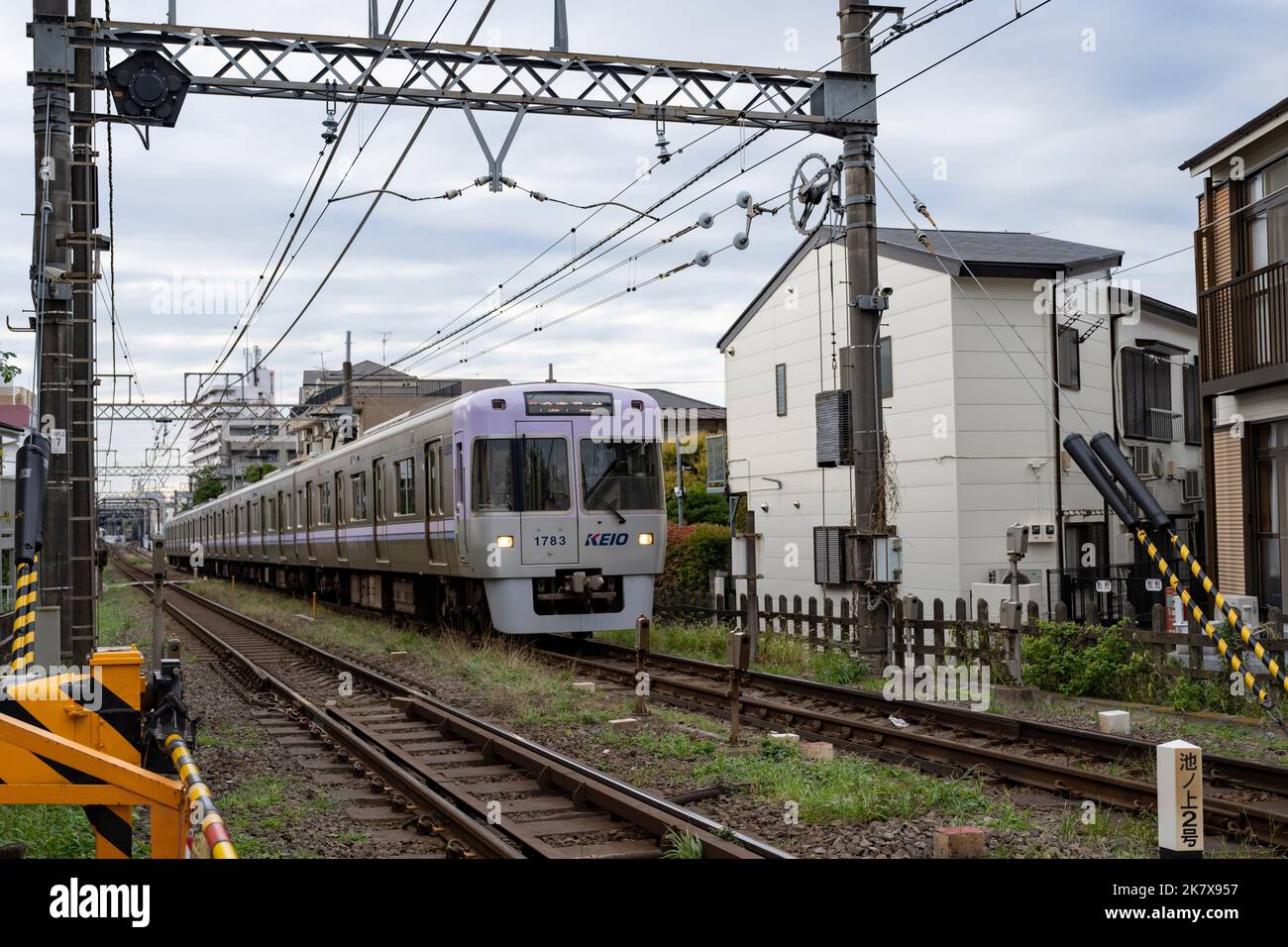 Tokyo, Japan. 19th Oct, 2022. A Keio Inokashira Line train, running ...