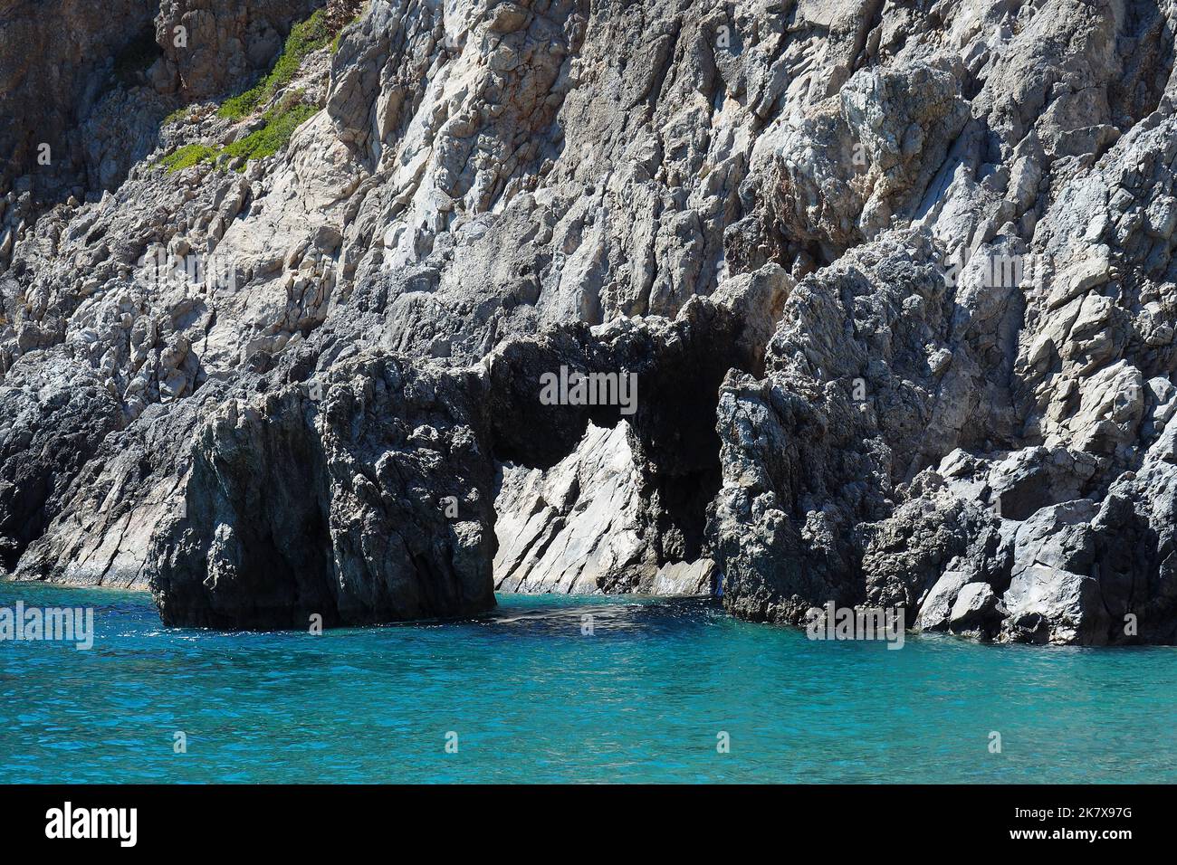 natural stone bridge, Agiofaraggo Beach, Crete, Greece, Europe Stock ...