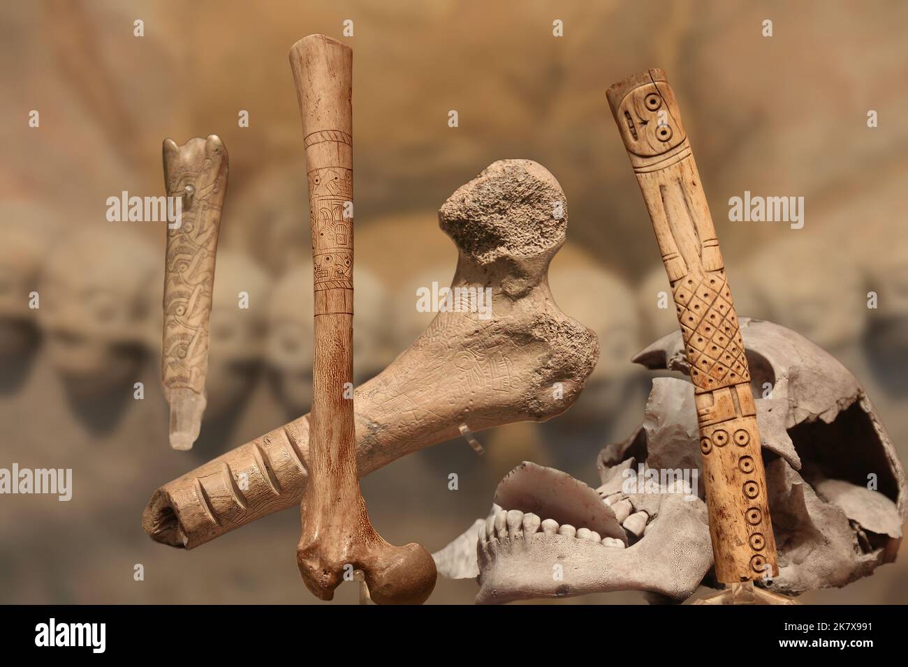 Human Sacrifices - Carved Human Bones Belonging to Sacrificial Victims ...