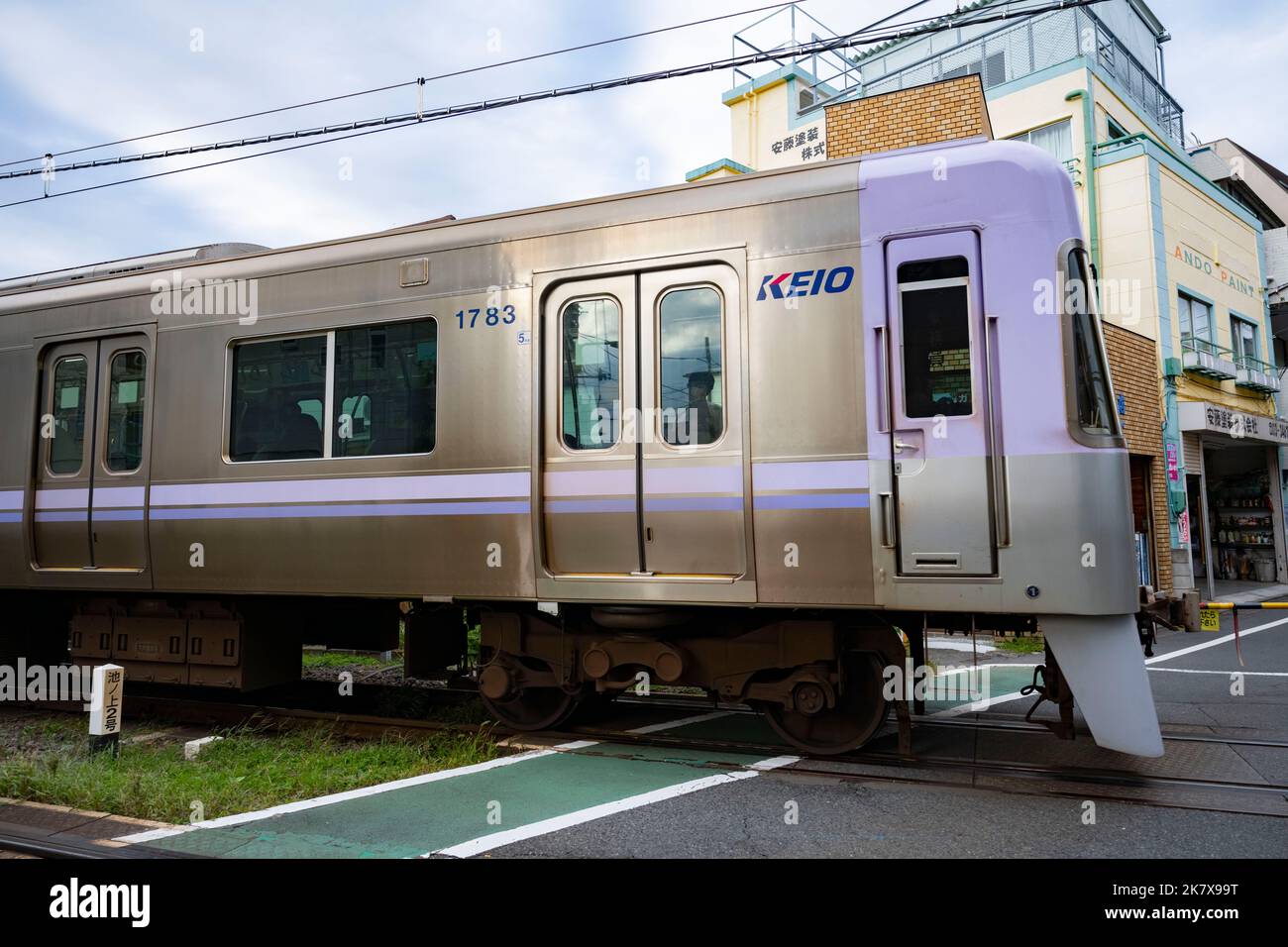 Tokyo, Japan. 19th Oct, 2022. A Keio Inokashira Line train, running ...