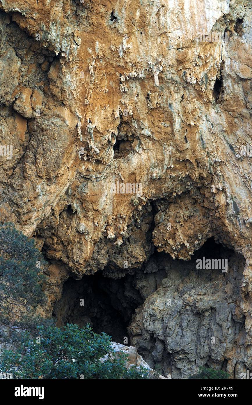 cave, Agiofarango gorge, Crete, Greece, Europe Stock Photo - Alamy