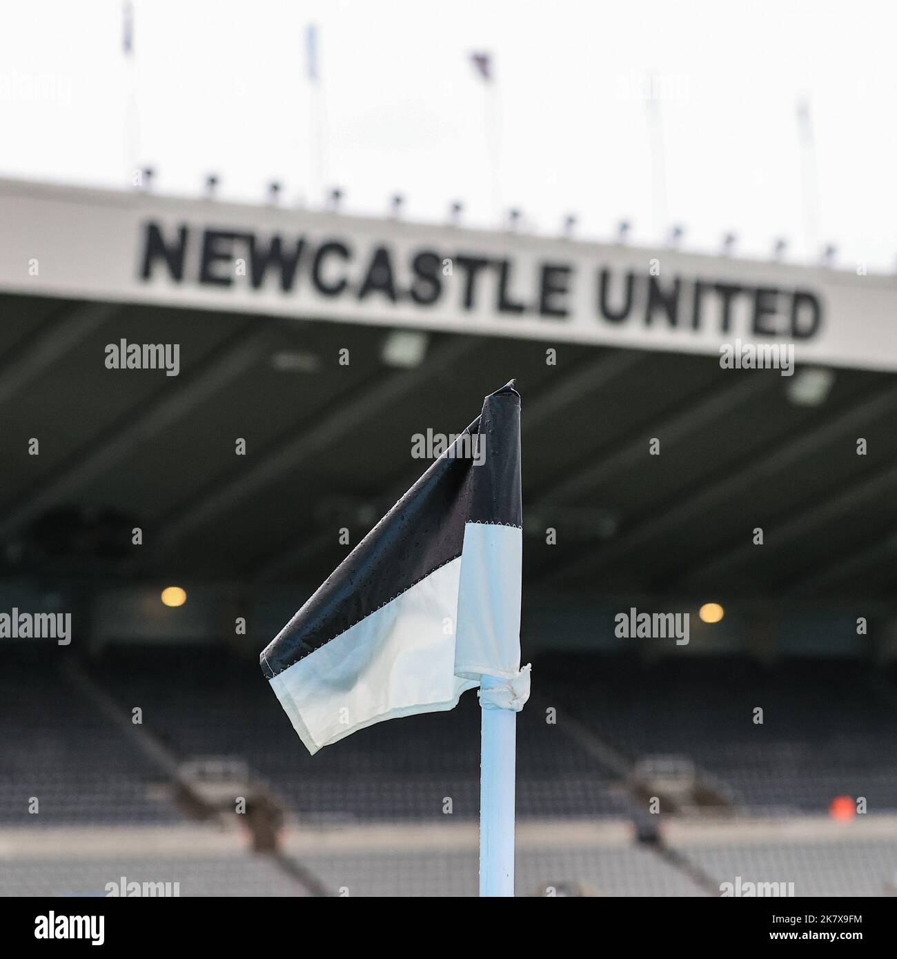 A corner flag at ST James’ Park during the Premier League match ...
