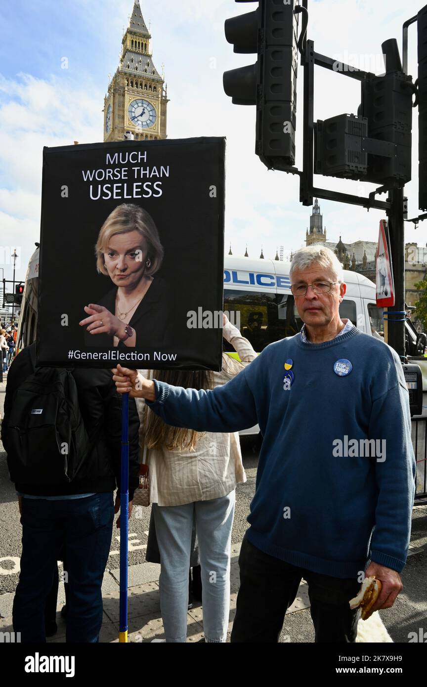 London, UK. 19th Oct, 2022. London, UK. An anti-Tory government ...