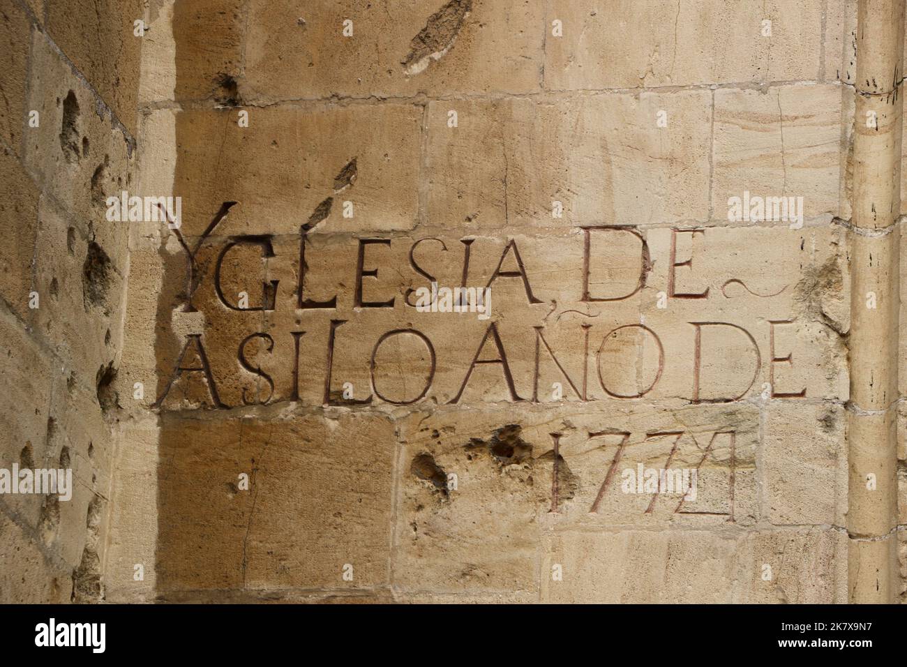Yglesia de asilo 1774 church of asylum inscription carved in the wall ...