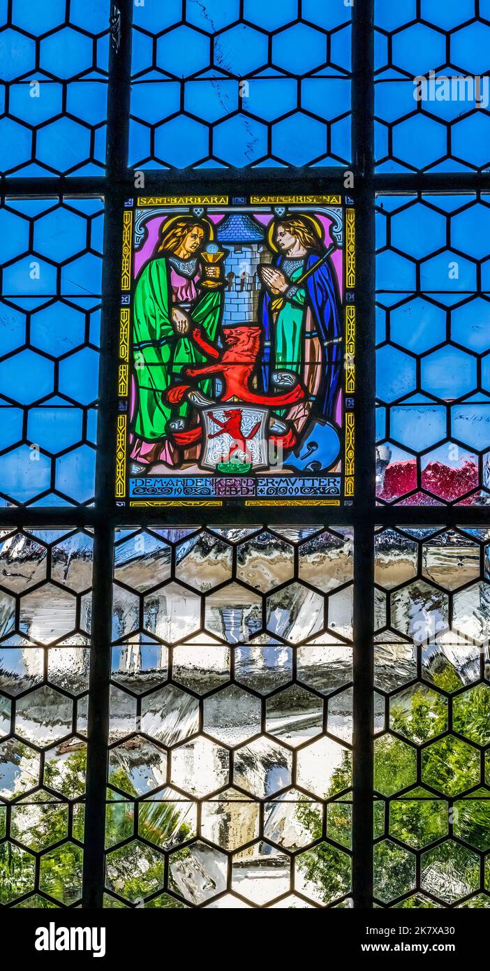 Colorful Medieval Stained Glass Peter's Church Basilica Lucerne ...
